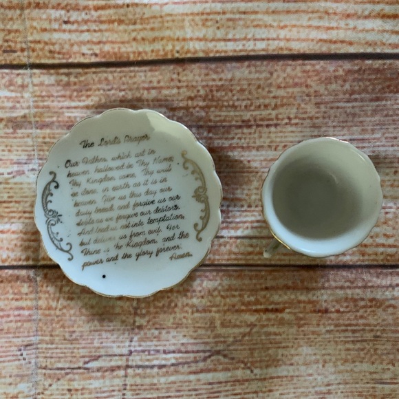 Accents | Vintage Lords Prayer Decorative Gold Tea Cup Sauce | Poshmark